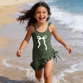 CAIVO Kids Girls Two Piece Swimsuit With Bowknot And Heart Pattern Cute ...