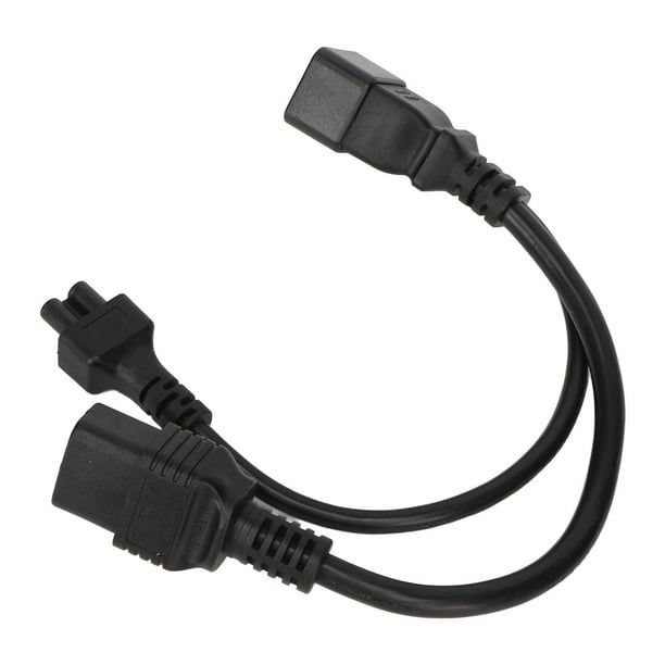 IEC320 Y Splitter Cable, 1.05ft Reinforced Design 1 In 2 Out IEC320 C20 ...