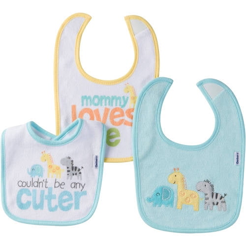Gerber Newborn Baby Unisex Assorted Terry Bibs, 3-Pack - Walmart.com