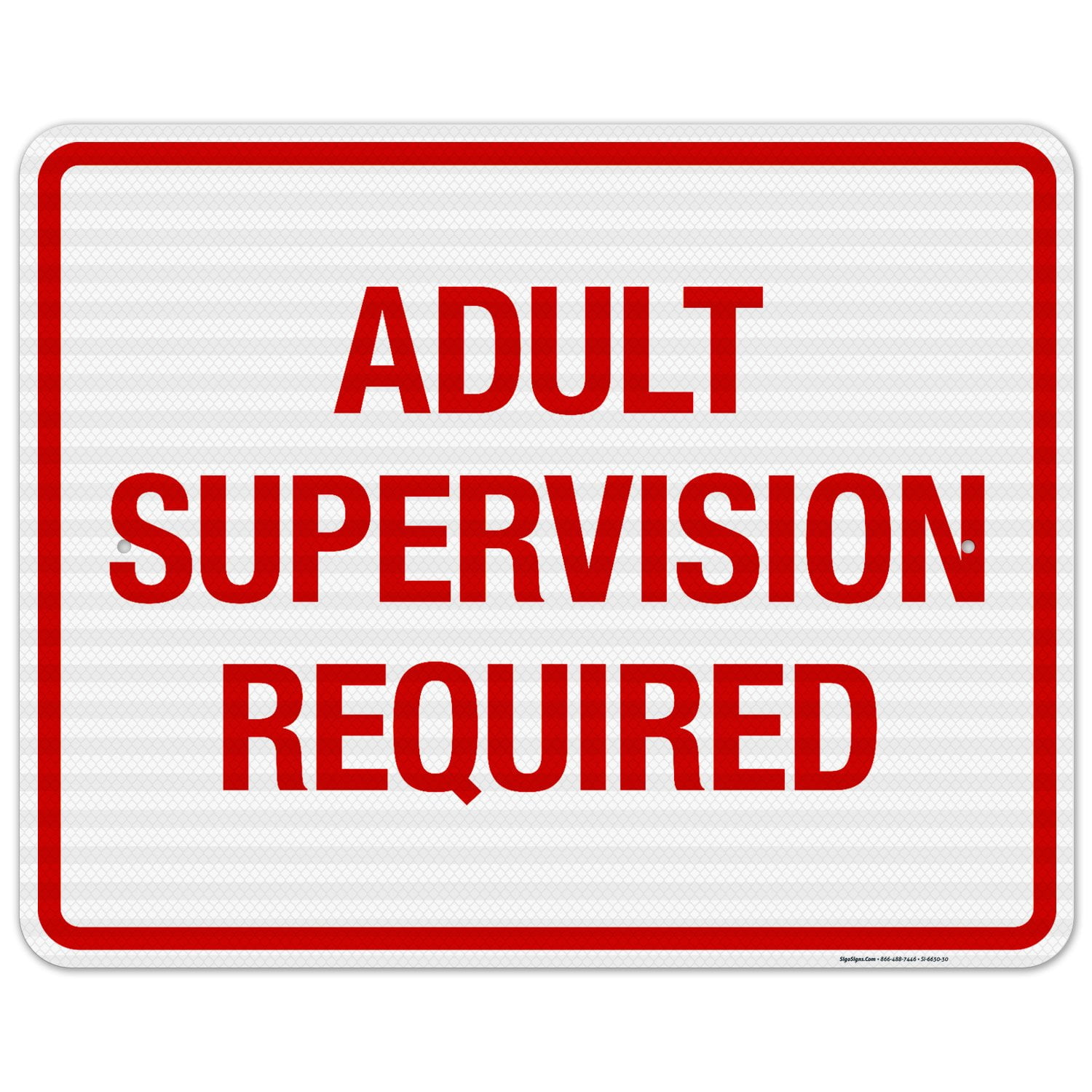 Adult Supervision Required Sign, Pool Sign, (SI-6630) - Walmart.com