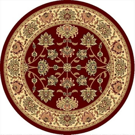 Rugs America 21849 5 ft. 3 in. New Vision Kashan Cherry Round Area Rug ...
