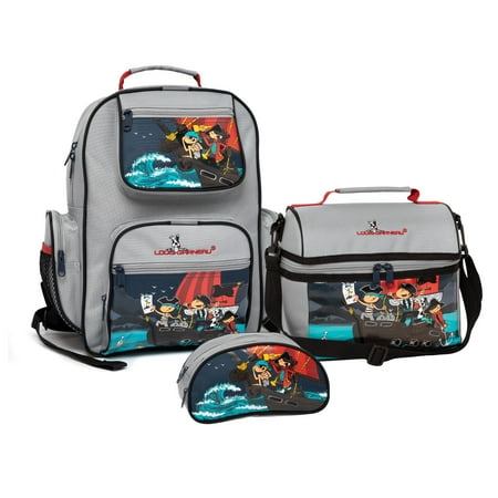 Louis Garneau Designer Backpack, Lunch Box and Pencil Case, 3-Piece ...