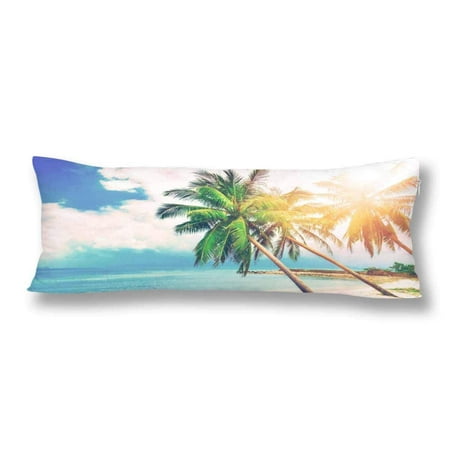 GCKG Tropical Beach Palm Trees Body Pillow Covers Pillowcase 20x60 ...