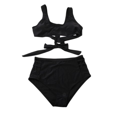 BJYX Sexy Women Bikini Set Bandage Style Swimsuits Solid Color Quick ...