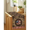 Burlap Table Runner 70 Inches Long, Farm Western Stars Stripe Wood ...