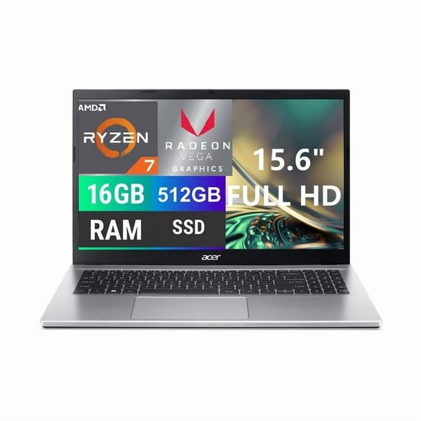 Laptop Acer Aspire 3 AMD Ryzen 7 16GB RAM 512GB SSD | Walmart en línea