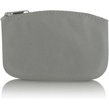 Genuine Leather Coin Change Purse With Front ID Window & Key Ring 710 ...