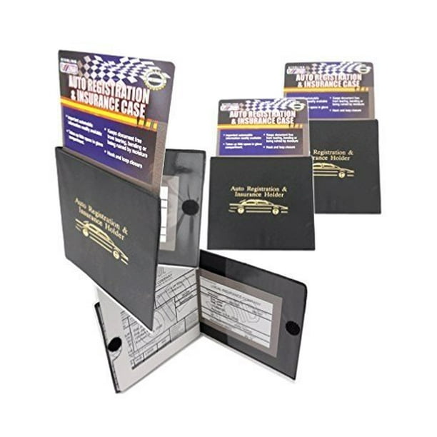 Set of 4 Auto Car Registration Insurance Holder Wallet - Document Id ...