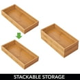 mDesign Stackable 12" Long Wooden Bamboo Drawer Organizer - 6 Pack ...
