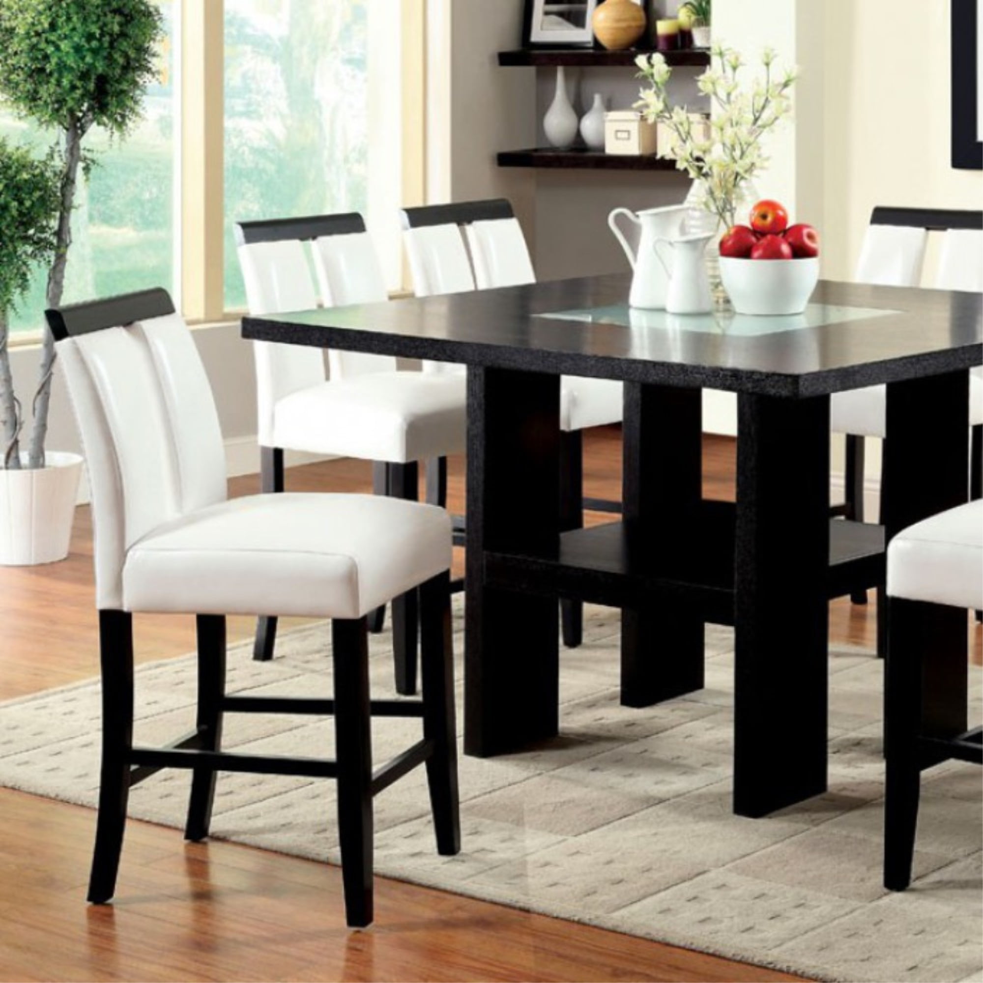 Luminar II Contemporary Style Counter Height Table, Black - Walmart.com