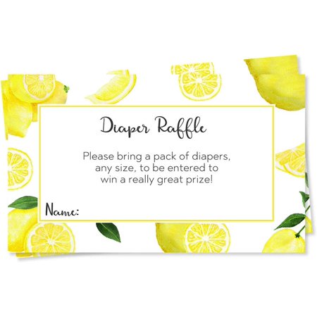 Lemonade Baby Shower Diaper Raffle Ticket Lemon Theme Diaper Party ...