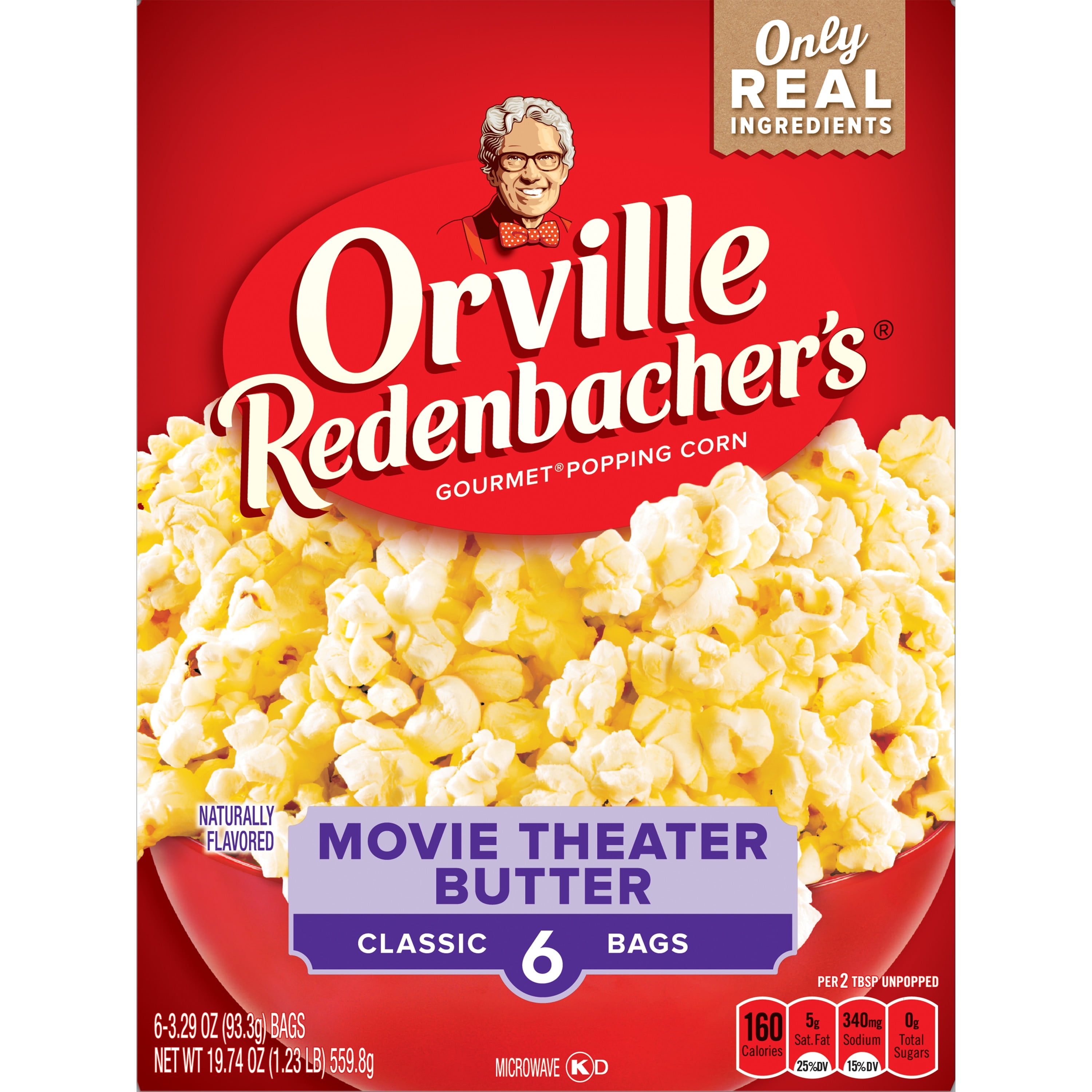 Orville Redenbachers Movie Theater Butter Microwave Popcorn 3.29 Oz 6 ...