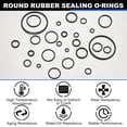 100 Pack EPDM O-Ring Seals, 25/32" ID x 29/32" OD x 1/16" Thick Round ...