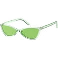 Translucent Retro Cat Eye Sunglasses Slim Arms Color Tinted Lens 57mm