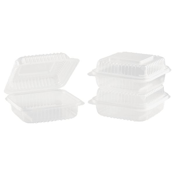 Karat 7'' x 7' PP Plastic Hinged Container, 1 compartment - 250 ct ...
