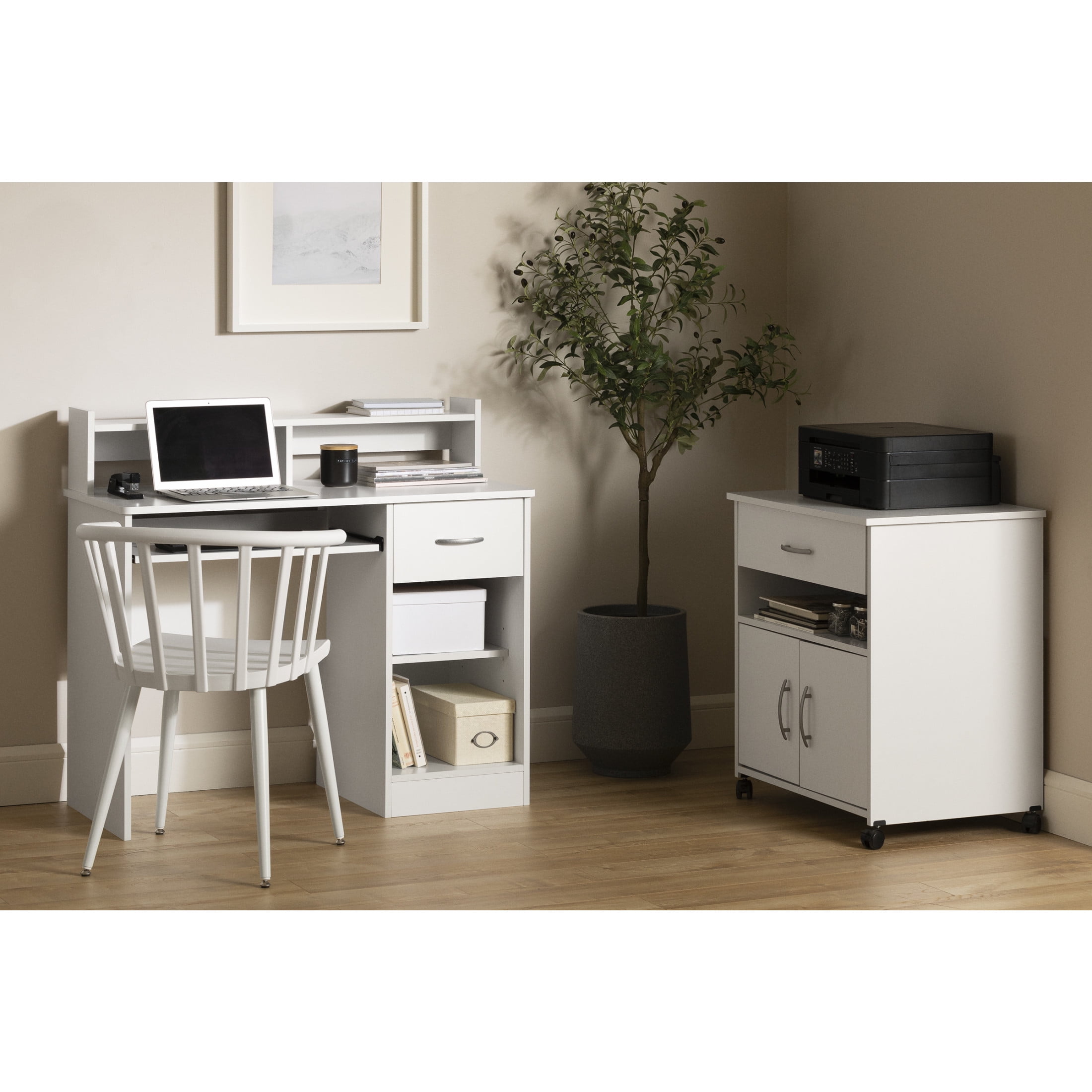 South Shore Axess Contemporary Desk Medium Desk White Walmart