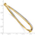 14k With Rhodium Polished Sparkle-Cut Twist Hinged Bangle Bracelet 4mm ...
