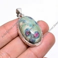 Natural Ruby Fuchsite Gemstone 925 Sterling Silver Pendant for Men and ...