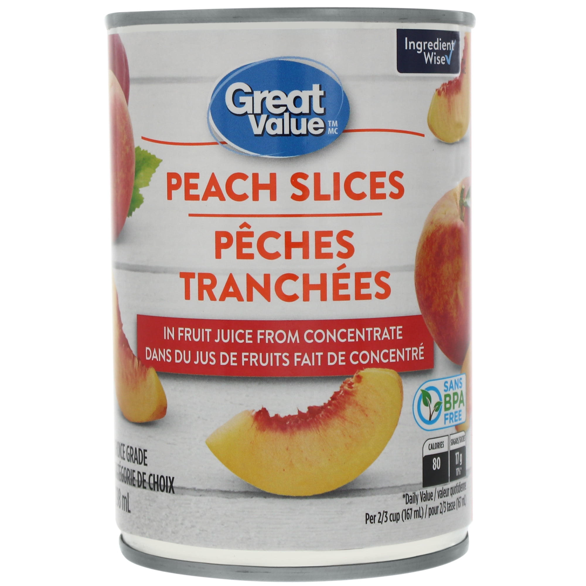 Click here for Great Value Peach Slices In Fruit Juice From Conce... prices