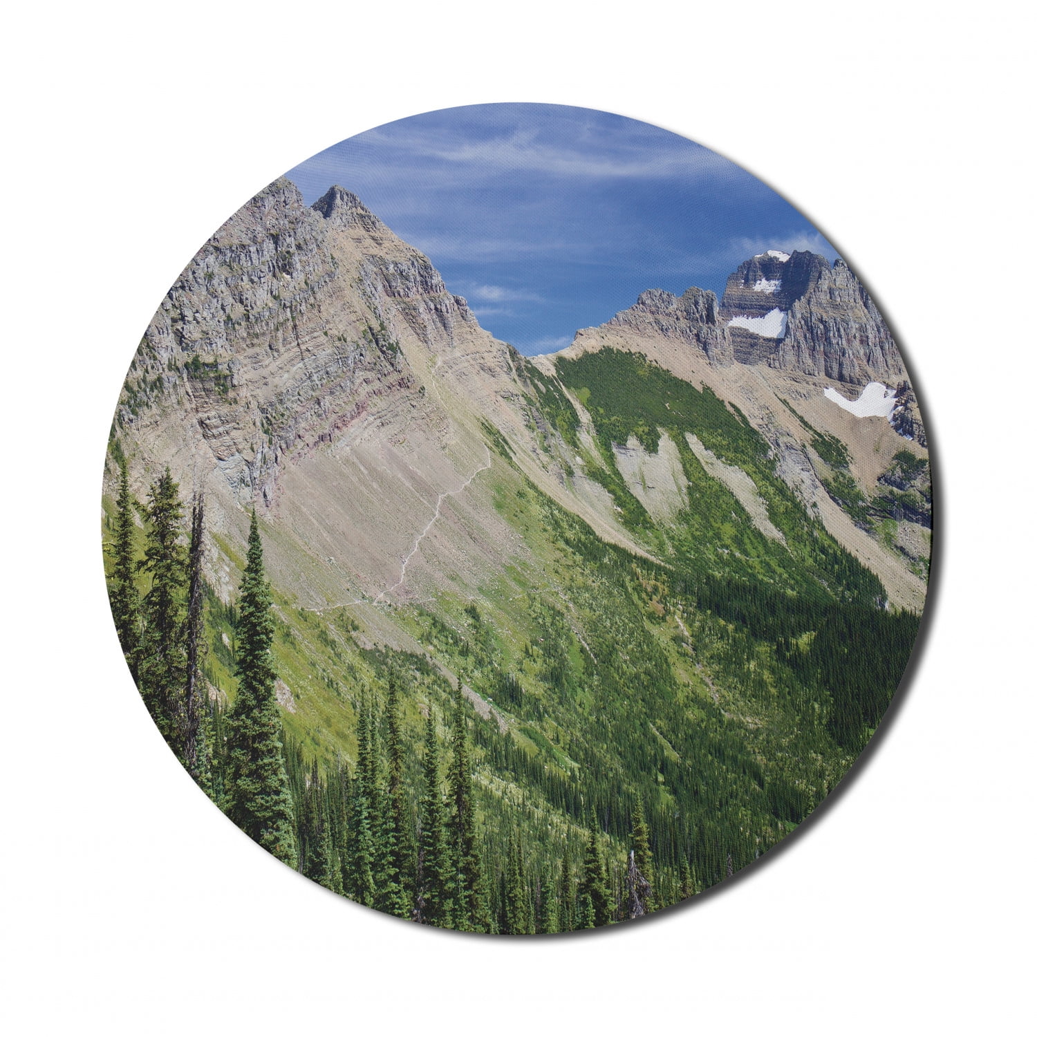 Landscape Mouse Pad for Computers, View of High Mountains with Forests ...