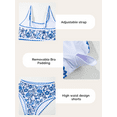 SHEWIN Women's Bikini Sets Floral Print Whip Stitch 2 Piece Swimsuits ...