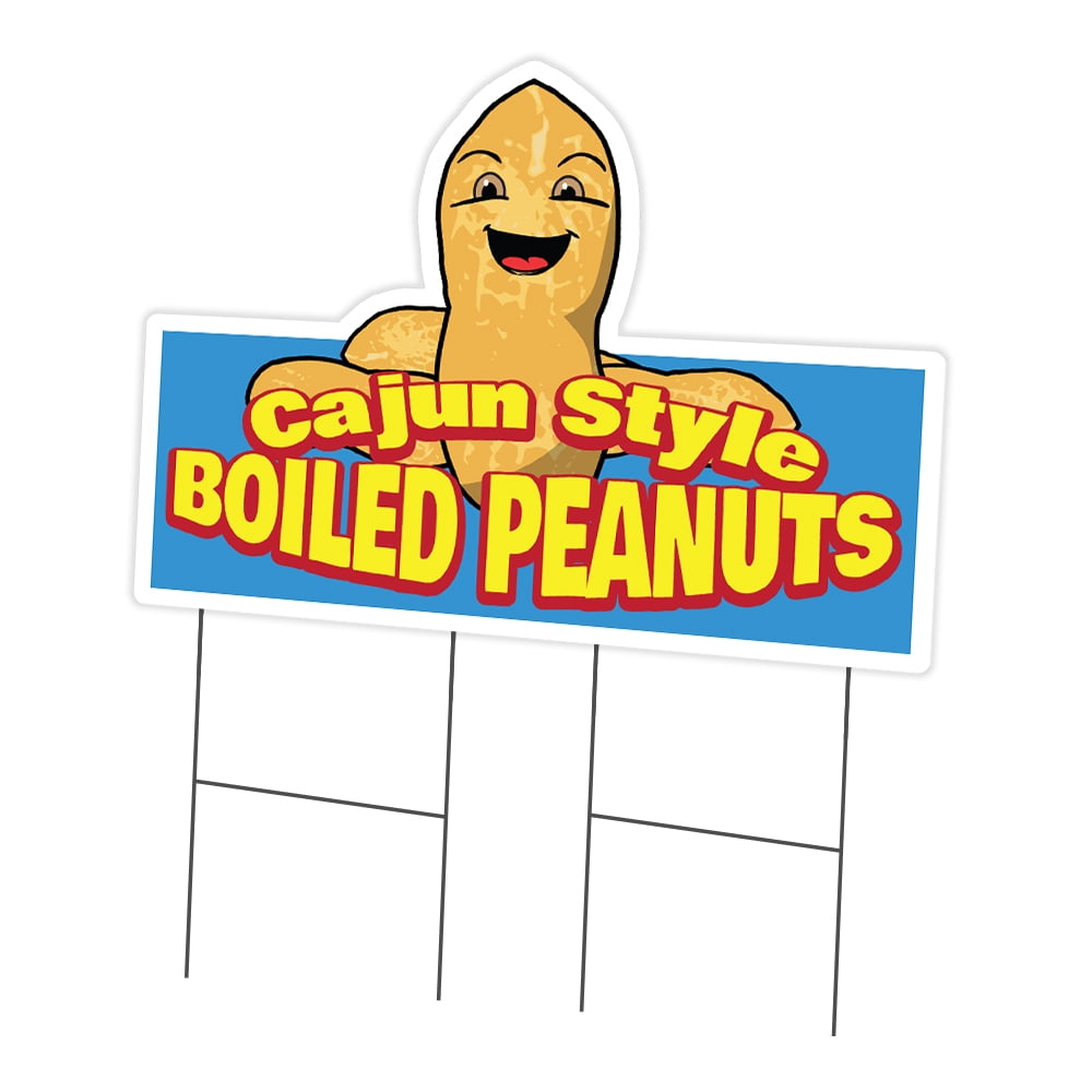 Cajun Style Boiled Peanuts 24" x 36" Yard Sign & Stake | Advertise Your ...