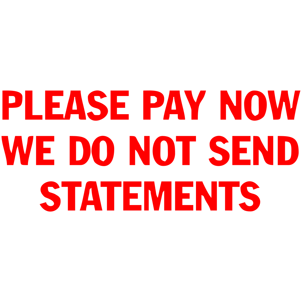 PLEASE PAY NOW WE DO NOT SEND STATEMENTS Stock Stamp | Pre-Inked ...