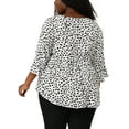 Agnes Orinda Womens Plus Size Dressy Business Casual Polka Dots 3 4