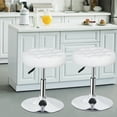 ZENSTYLE Set of 2 Adjustable Swivel Stool Metal Frame Salon Stool Round ...