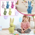 Easter Moss Bunny Decorations, Flocked Easter Bunny Figurine Cute Fuzzy ...