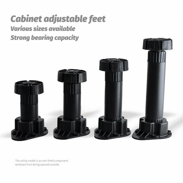 4 Pieces Adjustable Cabinet Wardrobe Closet Feet Portable Home Office ...