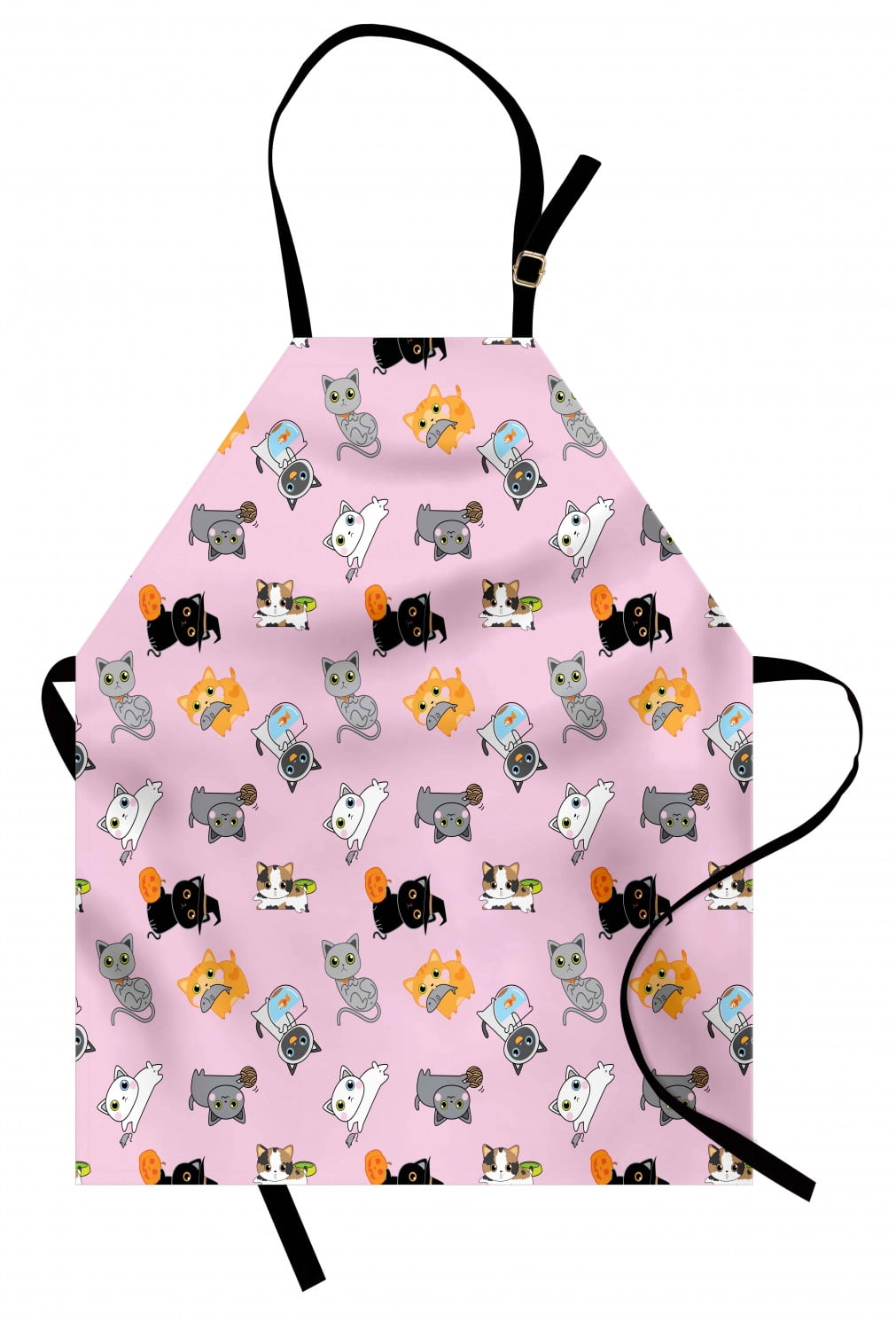 Cat Apron Colorful Cute Kittens Playing with Fish Mice and Yarnball ...