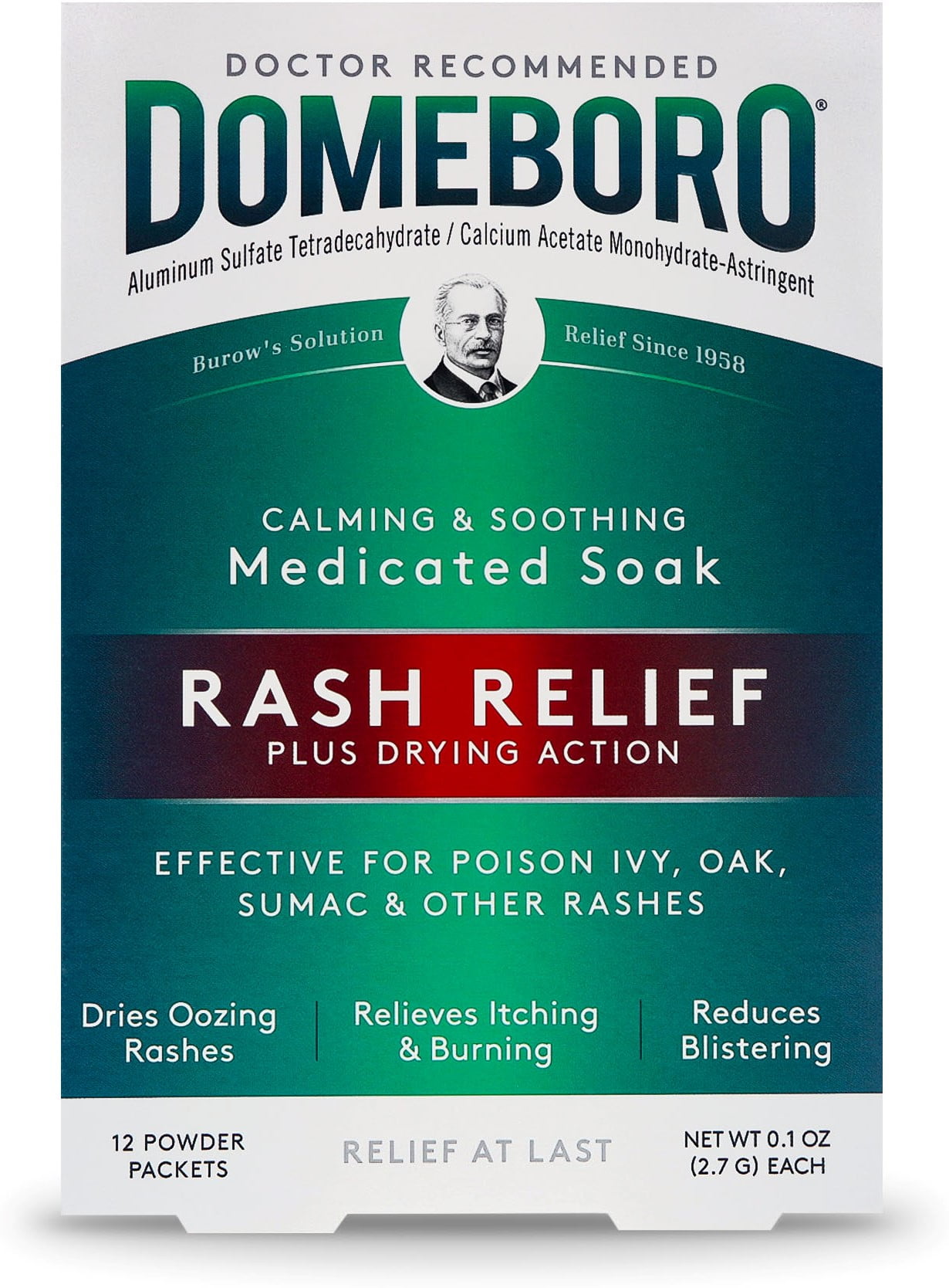 Domeboro Astringent Solution Powder Packets, 12 Count - Walmart.com ...
