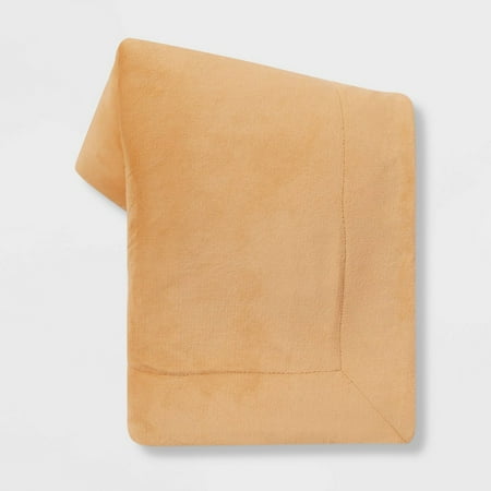 Solid Plush Throw Blanket with Sherpa Reverse Gold - Threshold ...