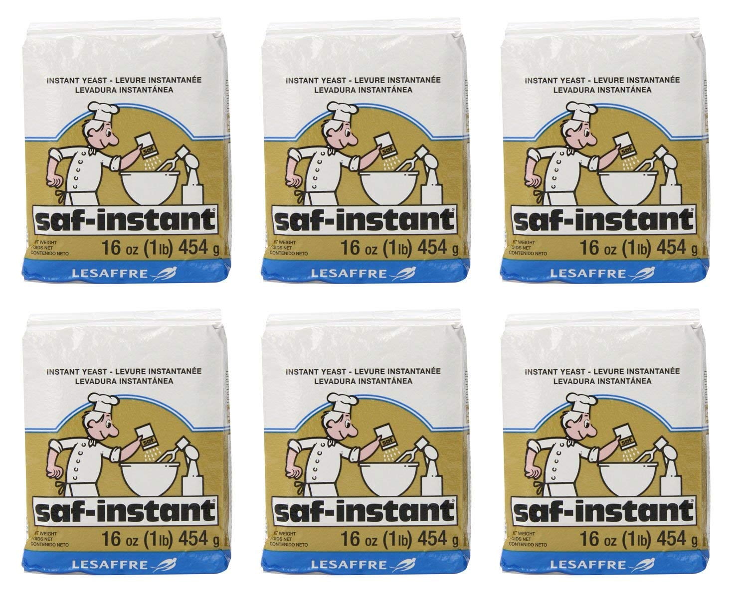 LeSaffre Saf-Instant Yeast Gold, 16 oz (Pack of 6) - Walmart.com