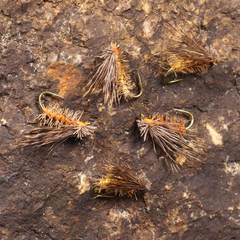 Buy HOT SALE! 10 PCS Black Body Woolly Worm Brown Caddis Nymph Fly Deer ...