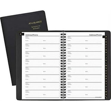 At-a-glance Telephone/address Book, 4-7/8 X 8, Black - Walmart.com