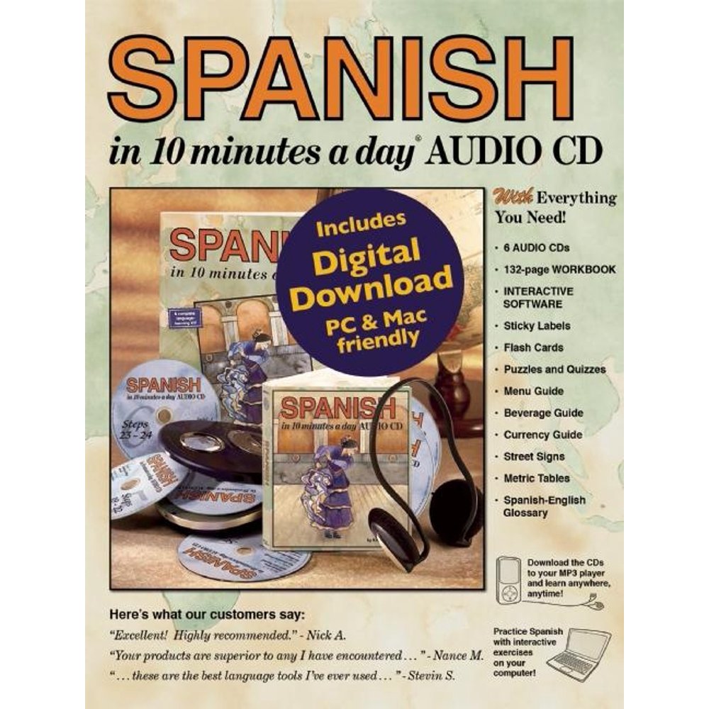 Spanish in 10 Minutes a Day Audio CD : Language Course for Beginning ...