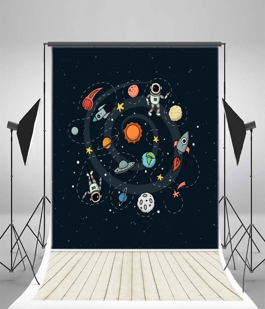 Polyester Fabric 5x7ft Photography Backdrop Cartoon Hand-painting ...