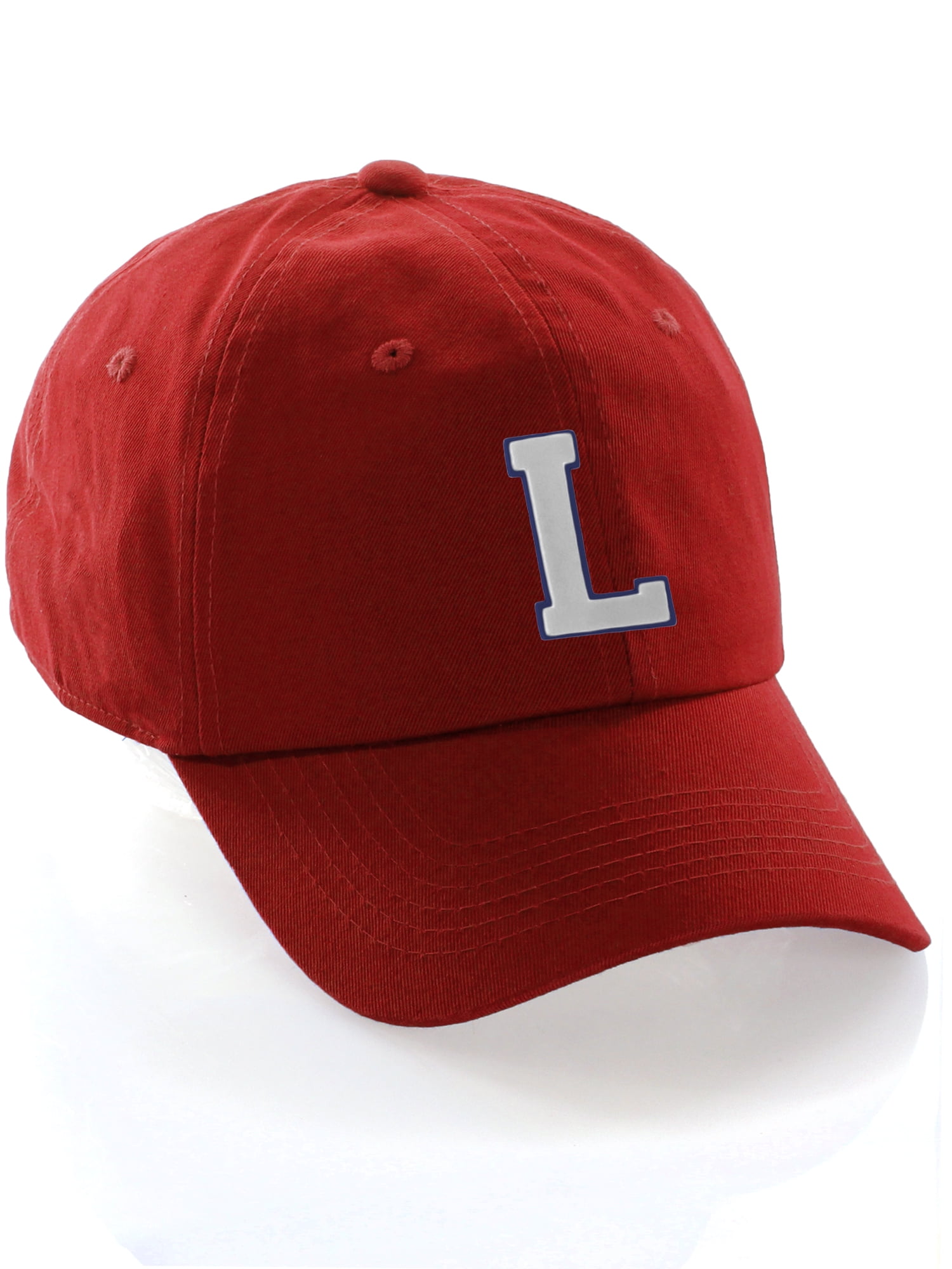 Customized Letter Intial Baseball Hat A to Z Team Colors, Red Cap Blue ...