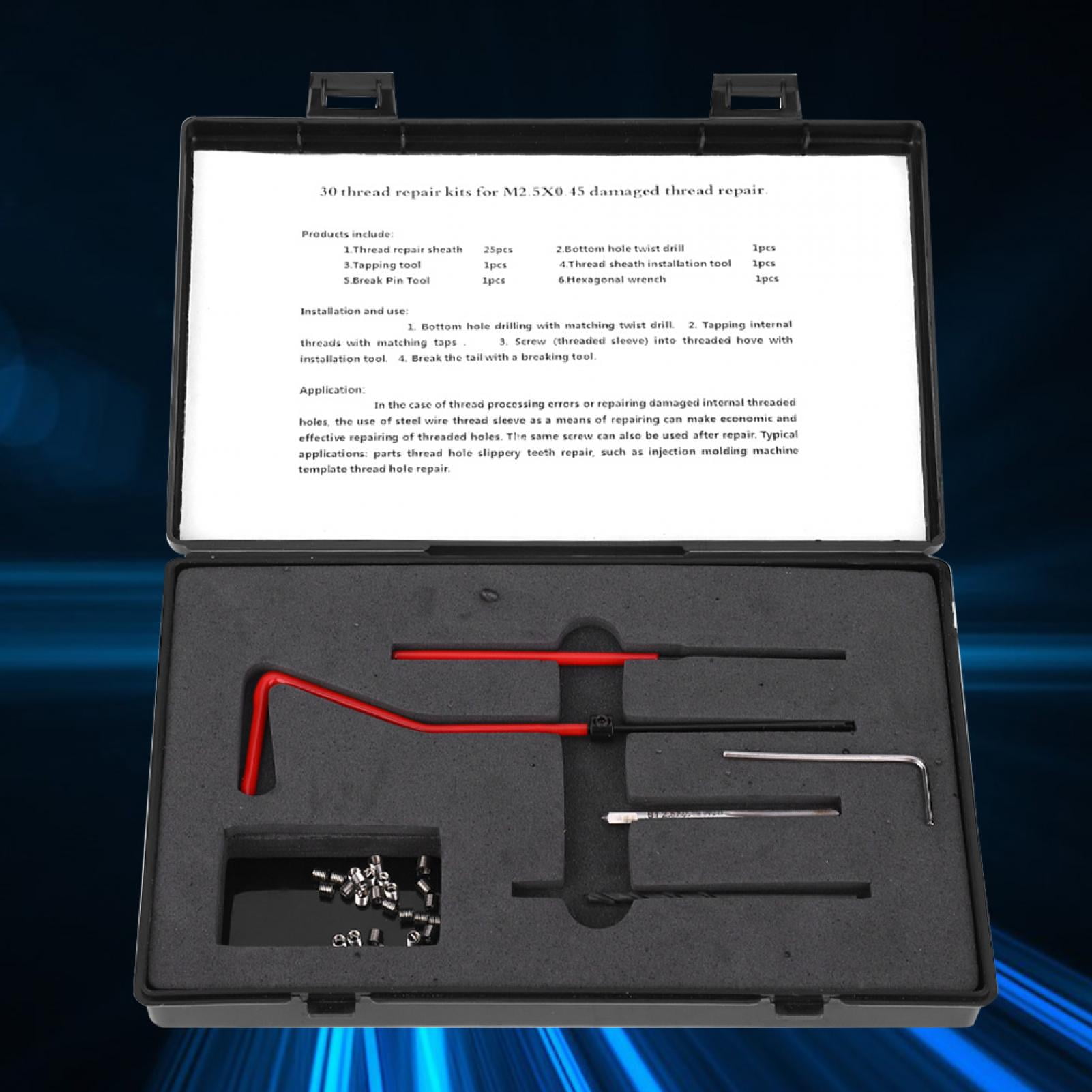 Kit de reparación de roscas, kit de 30 piezas para reenhebrado y ...