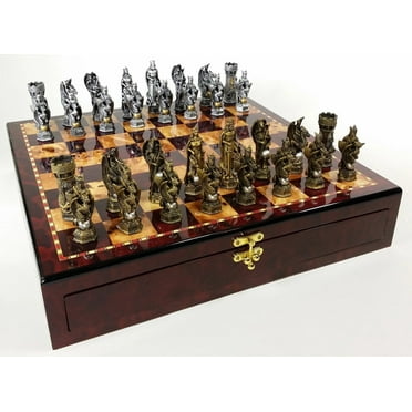 King Arthur Knights W/ Dragon Fantasy Medieval Times Chess Set 17 ...