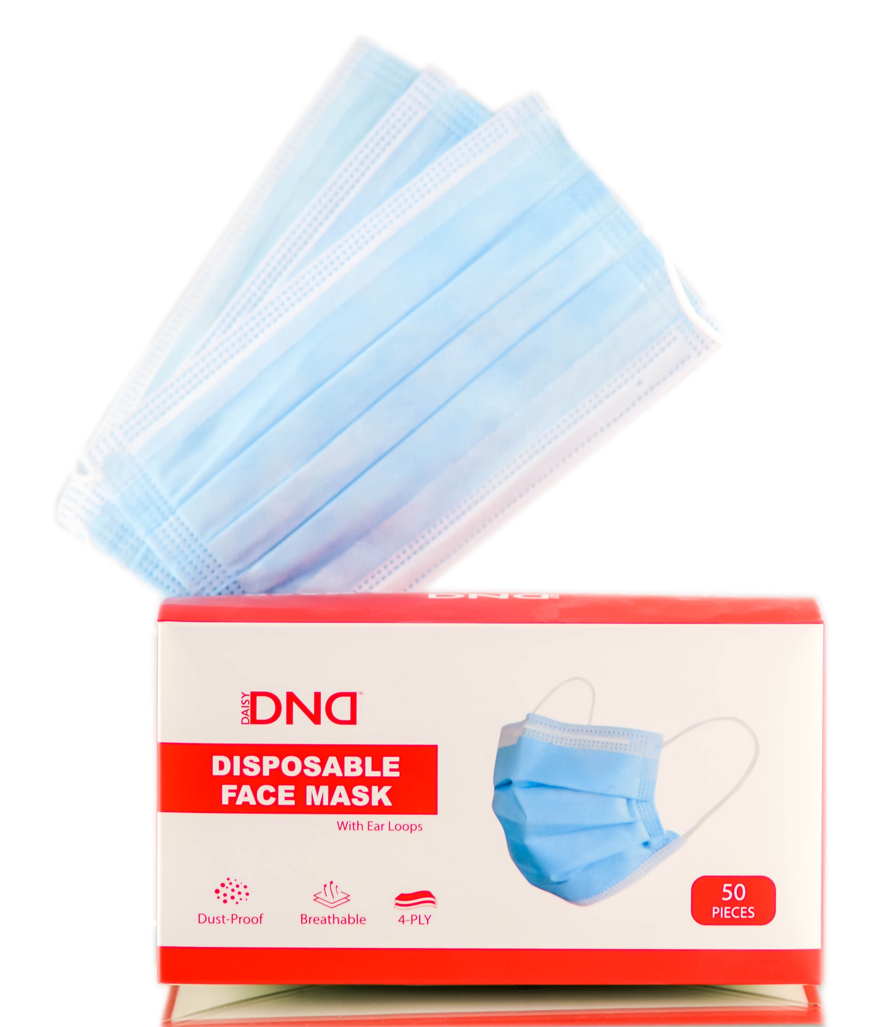 DND 4-Layer Disposable Face Masks - 50pc - Pack of 3 with Sleek Comb ...