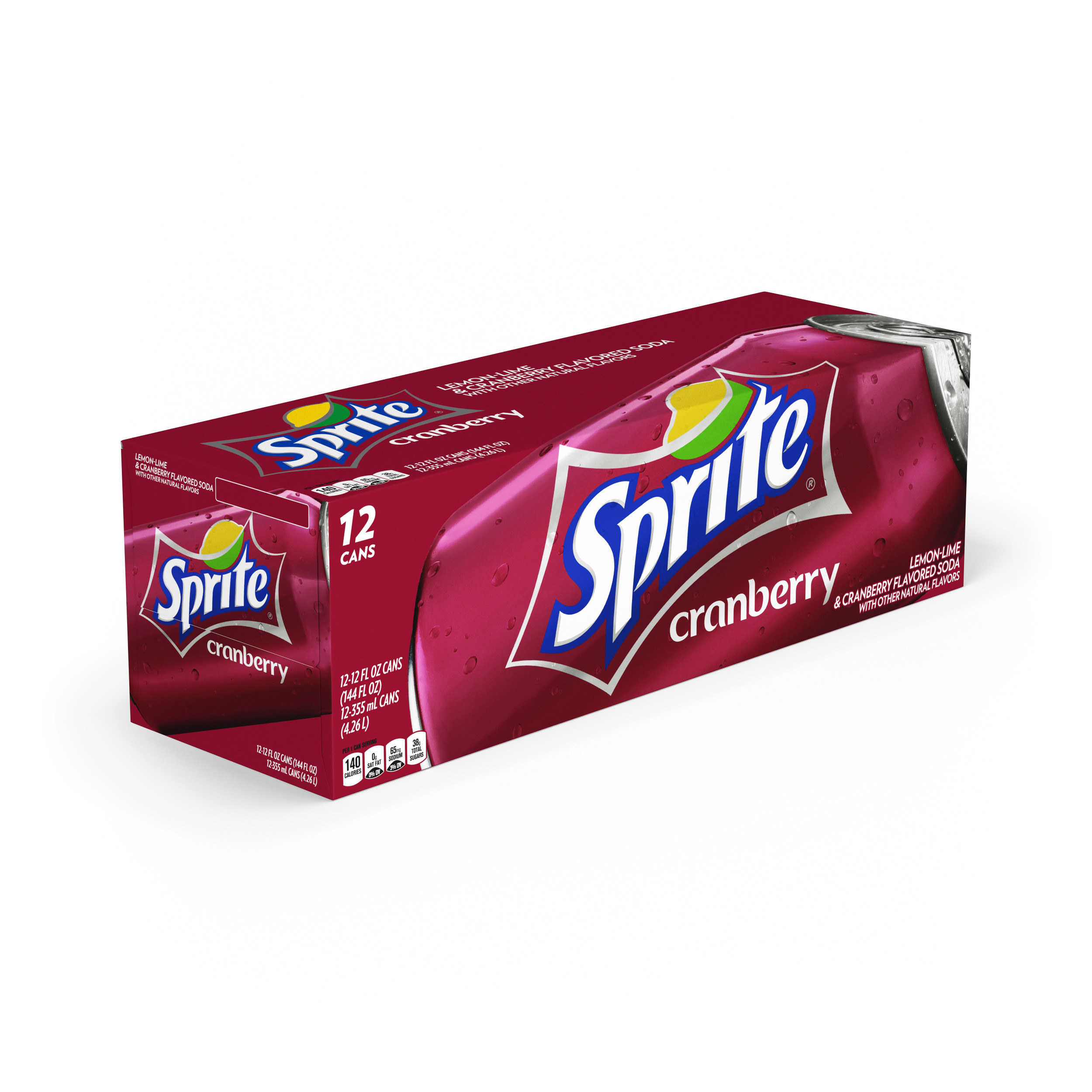 Sprite Lemon Lime Cranberry Soda Soft Drinks, 12 fl oz, 12 Pack ...