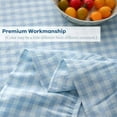 100% Cotton Light Blue White Plaid Gingham Ruffled Table Cloth Square ...