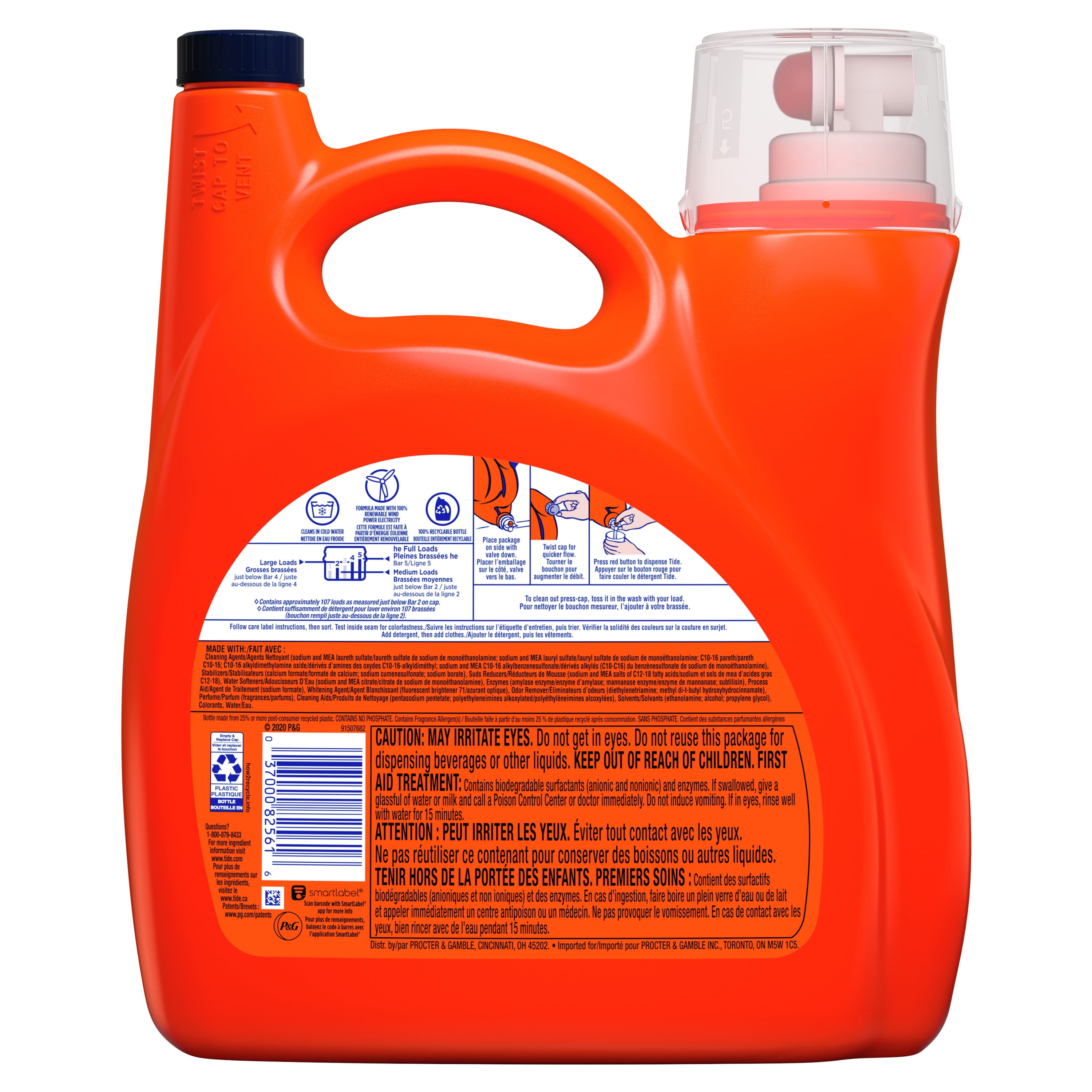 Buy Tide Liquid Laundry Detergent, Original, 107 loads, 154 fl oz ...