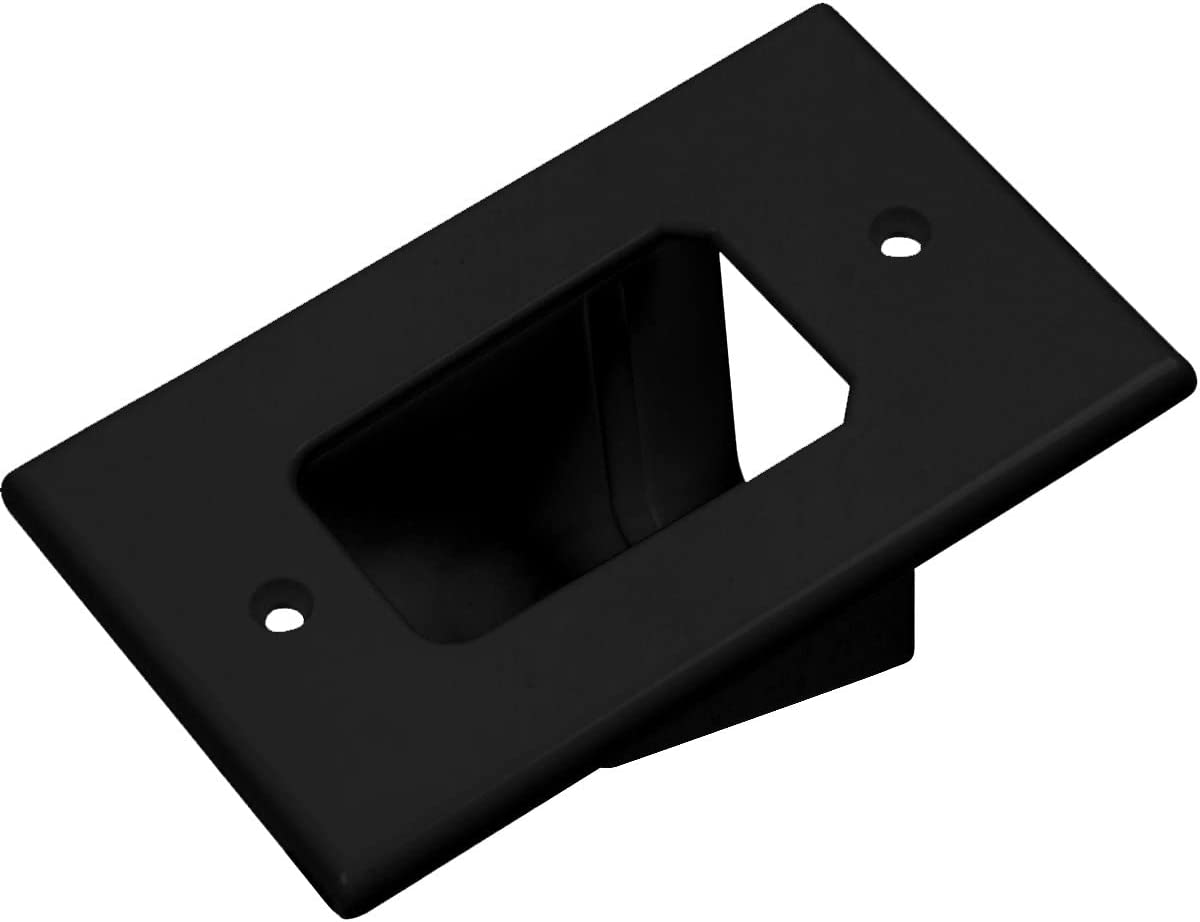 Buyer’s Point Single Gang Pass Through Wall Plate (Black) (1 Pack ...