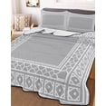Gray Quilts Bedding Set Queen Size Boho Diamond Pattern Border Rustic ...