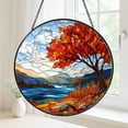Coastal Cliff Landscape Stained Glass Style Suncatcher – Scenic Window ...