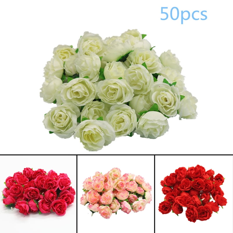 50 Pcs Artificial Flower Faux Floral Decoration Fake Flowers for DIY ...
